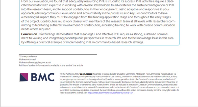 Creating the conditions for meaningful and effective PPIE in community ...